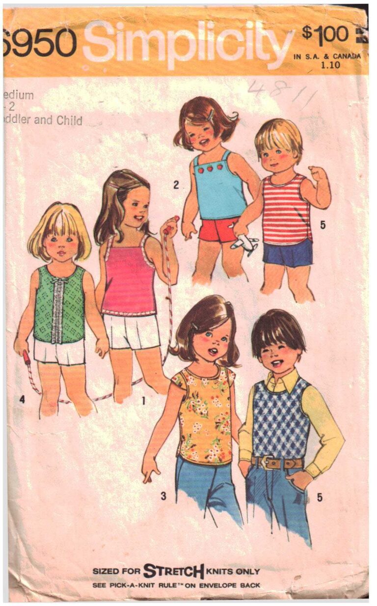 Simplicity 6950 Toddler's Tops Size: 1-2 Used Sewing Pattern