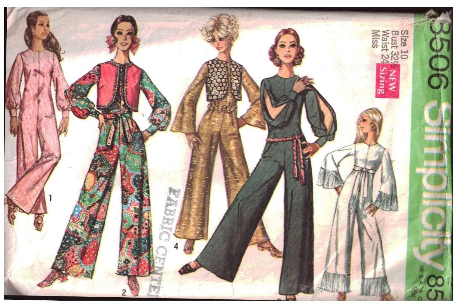 Simplicity 8506 Jumpsuit, Sash, Bolero Size: 10 Bust 32.5 Waist 24 Used ...