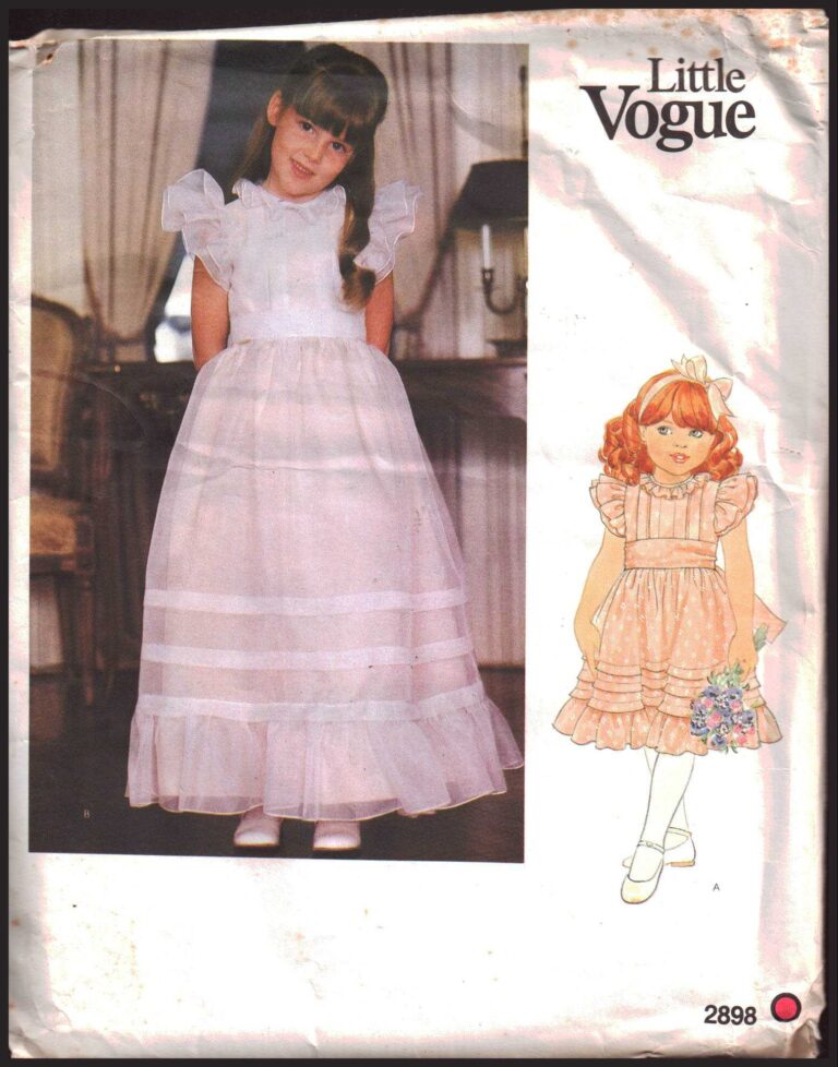 Vogue 2898 Girl's Dress, Sash Size: 6 Uncut Sewing Pattern