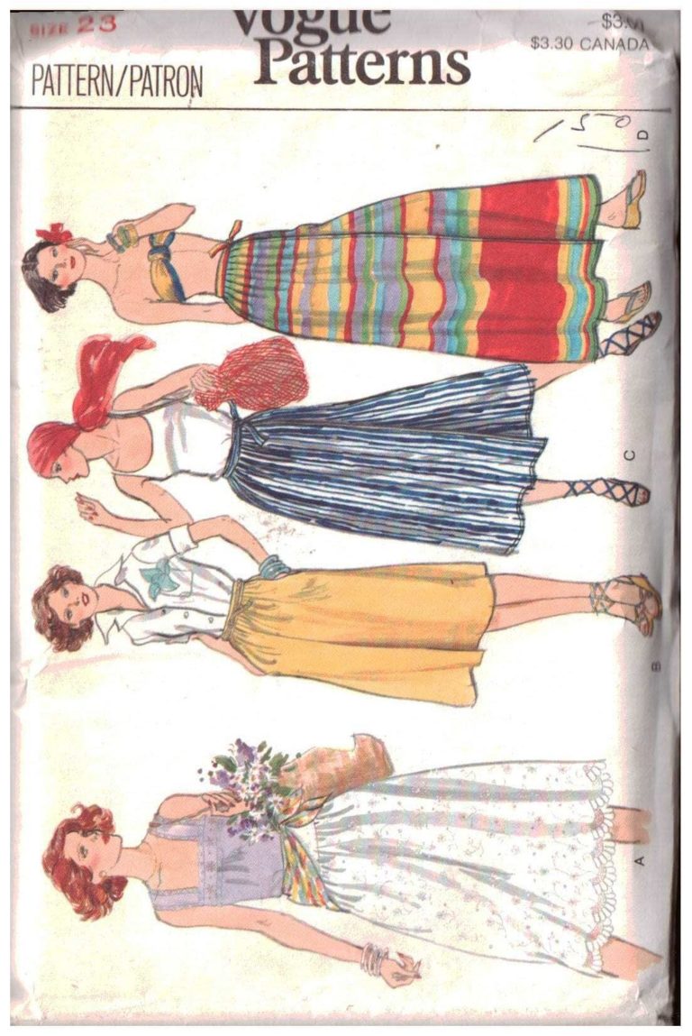 Vogue 9804 Skirts Size: Waist 23 Hip 32.5 Uncut Sewing Pattern