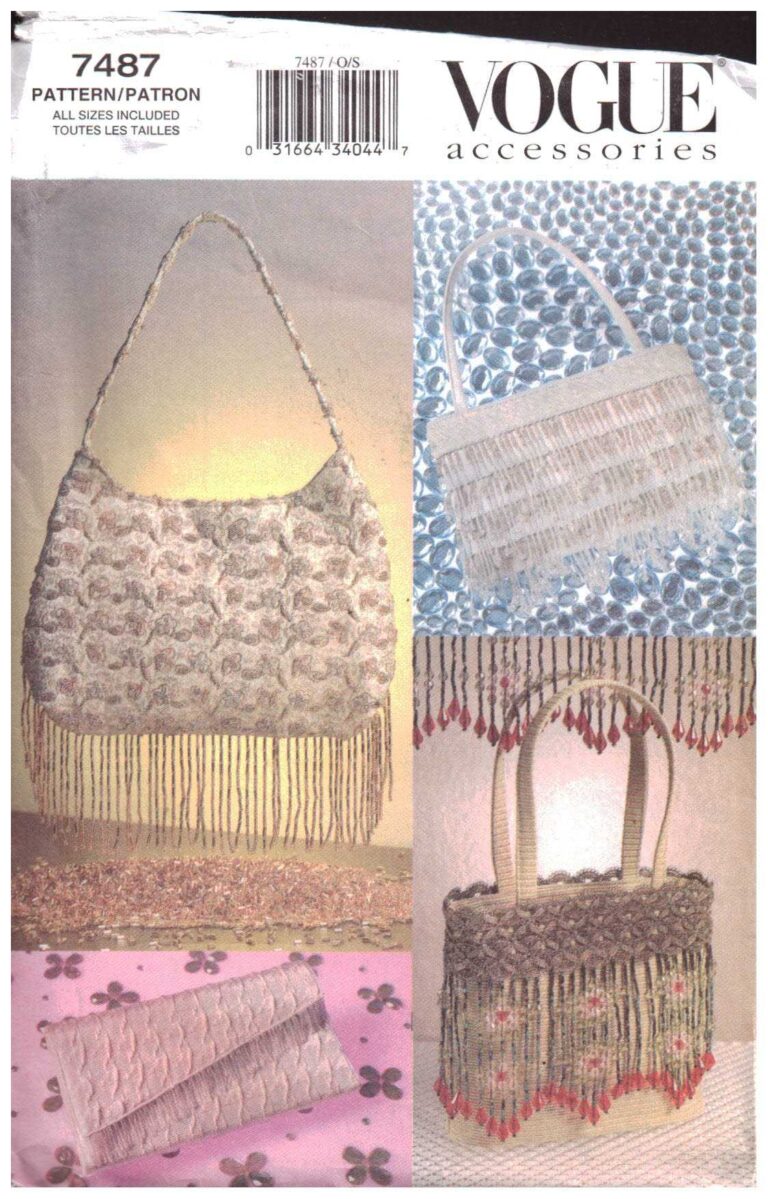 Vogue 7487 Beaded Evening Bags Size: One Uncut Sewing Pattern