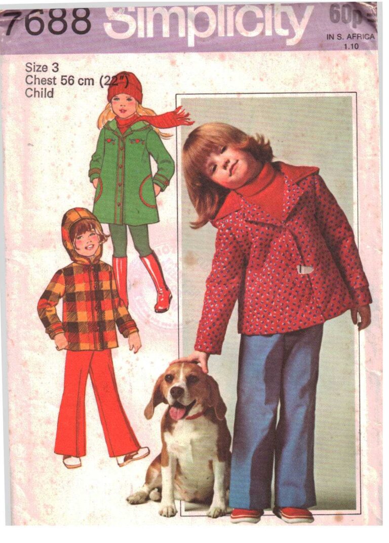 Simplicity 7688 Girl's Coat, Jacket, Pants Size: 3 Uncut Sewing Pattern