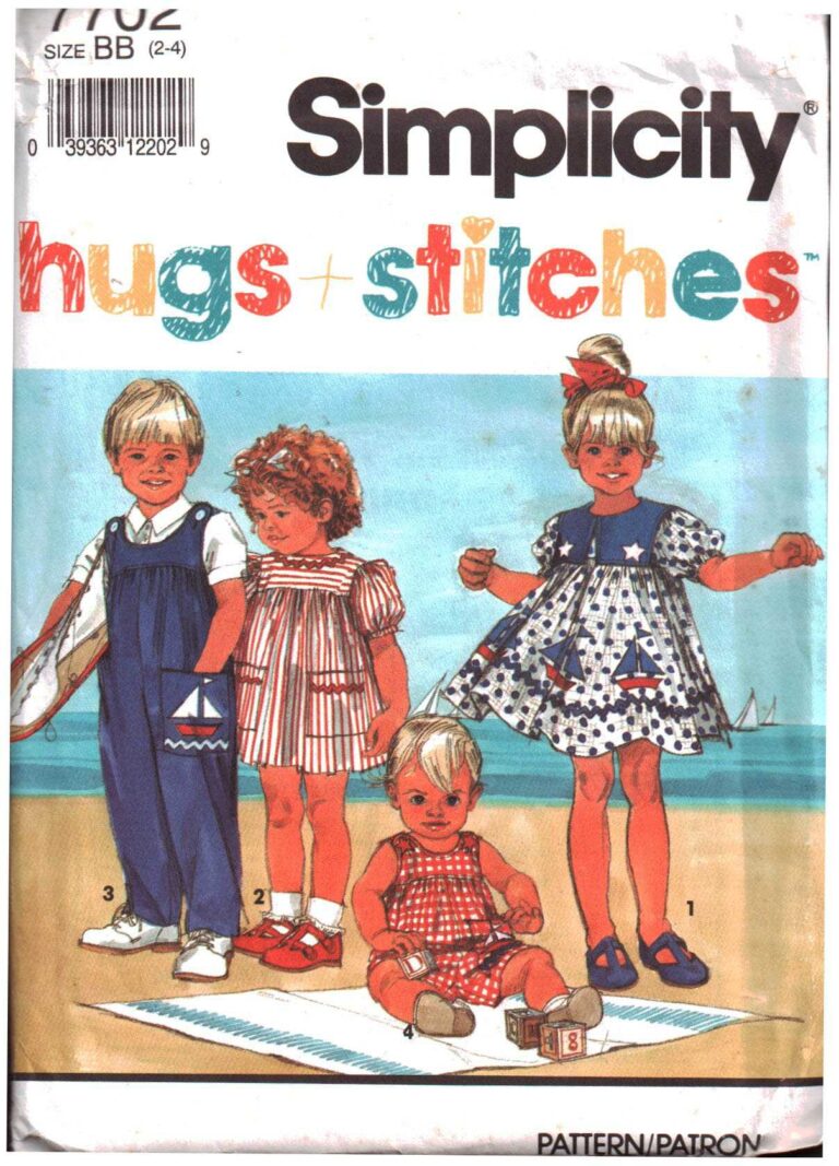 Simplicity 7702 Toddler's Overalls in two lengths, Dress Size: BB 2-4 ...