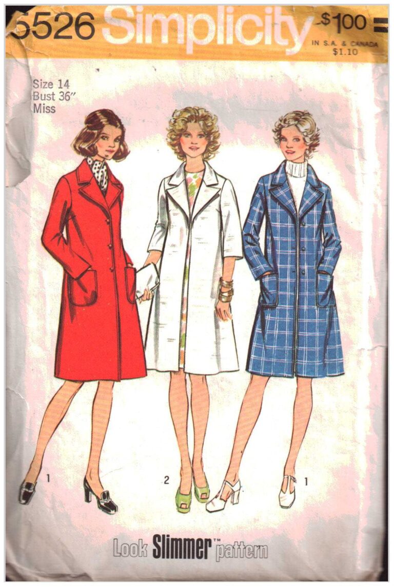 Simplicity 5526 Coat Size: 14 Bust 36" Used Sewing Pattern