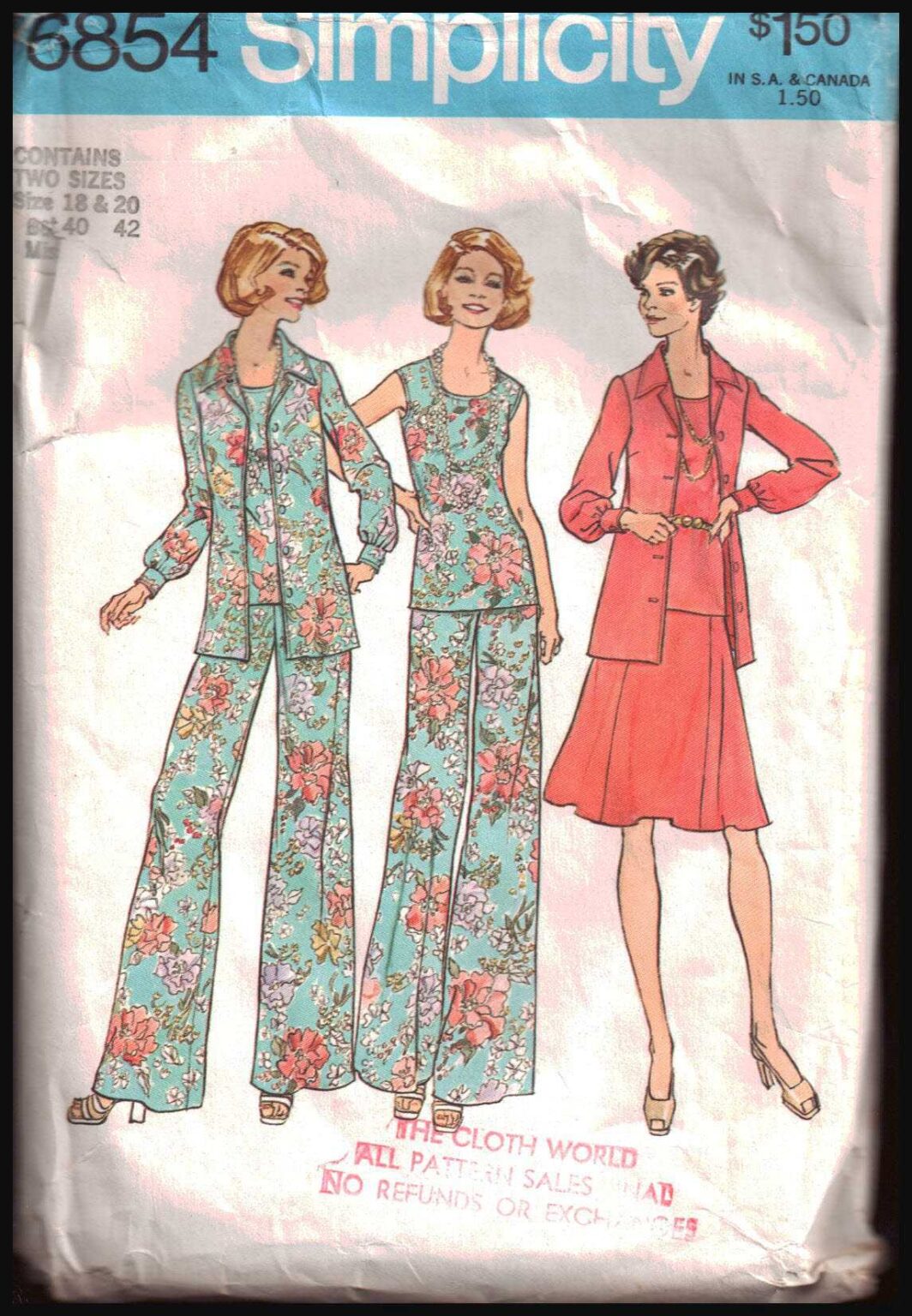 Simplicity 6854 Blouse, Top, Skirt, Wide-leg Pants Size: 18-20 Used ...
