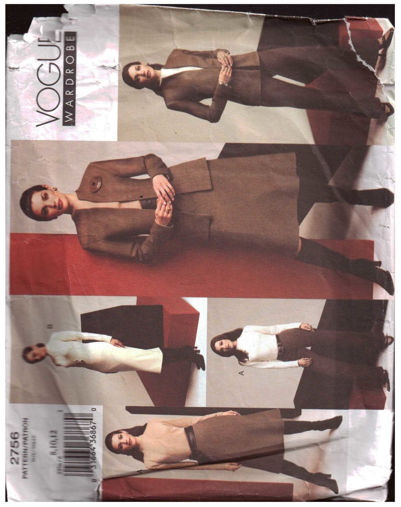 Vogue 2756 Jacket, Top, Pants, Skirt, Dress Size: 8-10-12 Used Sewing ...