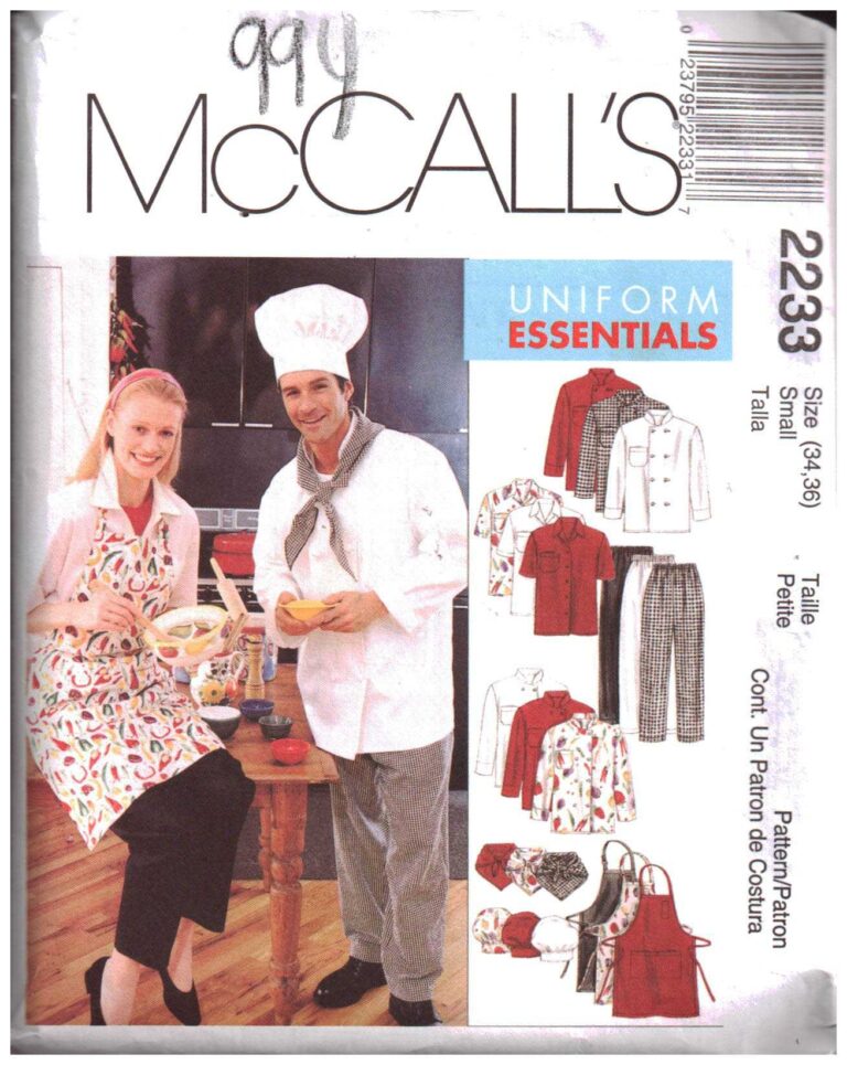 McCall's 2233 Men's Misses Uniform Essentials - Jacket, Shirt, Apron ...