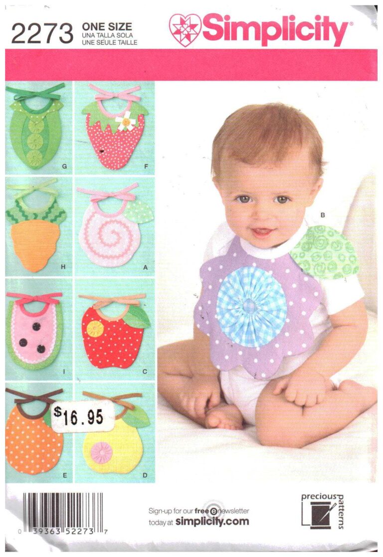 Simplicity 2273 Baby Bibs Size: One Uncut Sewing Pattern