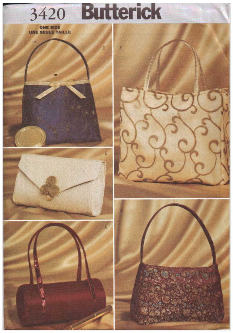 Butterick 3420 Evening Bags Size: One Uncut Sewing Pattern