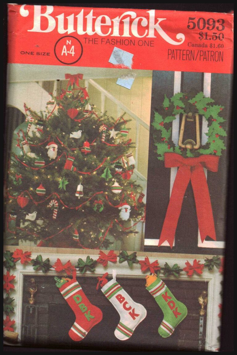 Butterick 5093 Christmas Decor Size: One Uncut Sewing Pattern – Pattern ...
