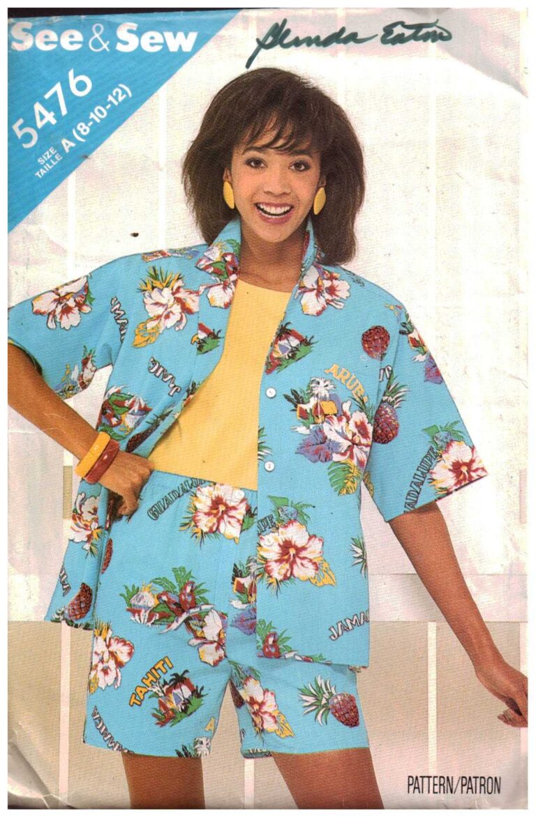 Butterick 5476 Shirt, Shorts Size: A 8-10-12 Uncut Sewing Pattern