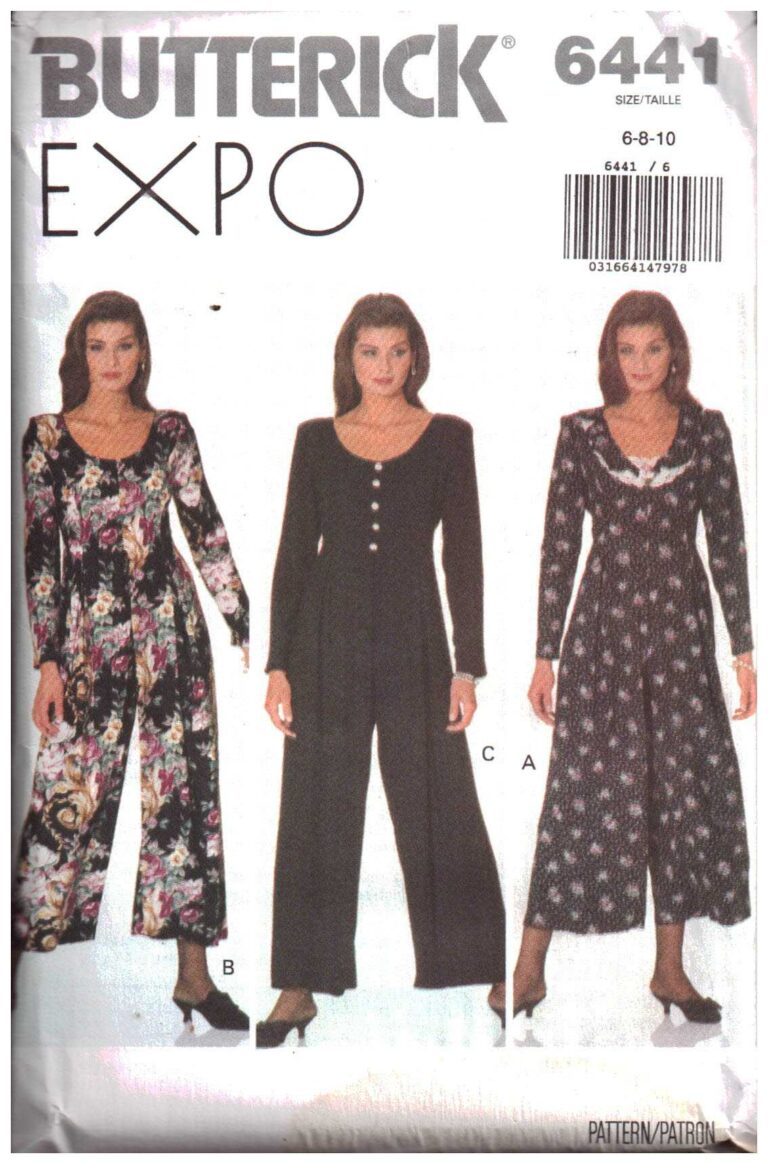 Butterick 6441 Jumpsuit Size: 6-8-10 Uncut Sewing Pattern