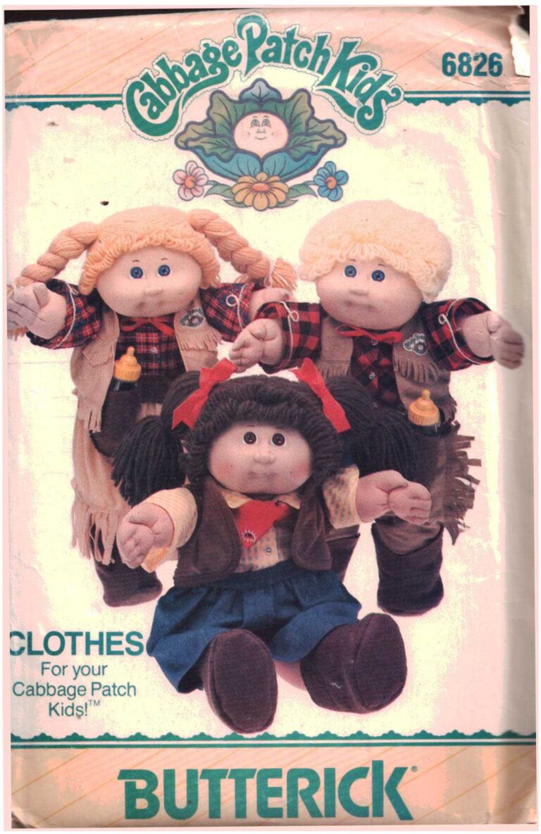 Butterick 6826 Cabbage Patch Kids Clothes Size: One Uncut Sewing Pattern