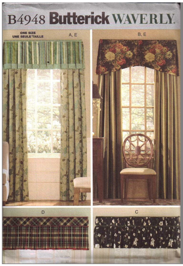 Butterick B4948 Window Treatments Size One Uncut Sewing Pattern