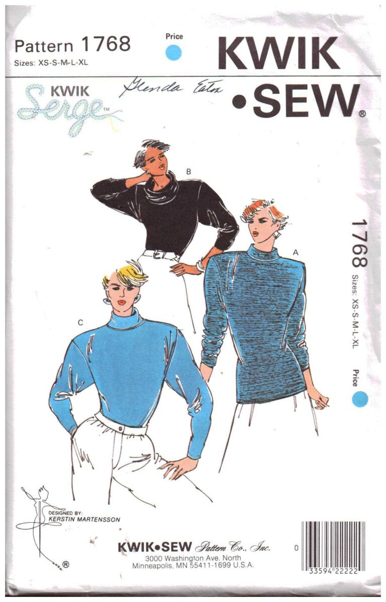 Kwik Sew 1768 Tops Size: XS-S-M-L-XL Uncut Sewing Pattern