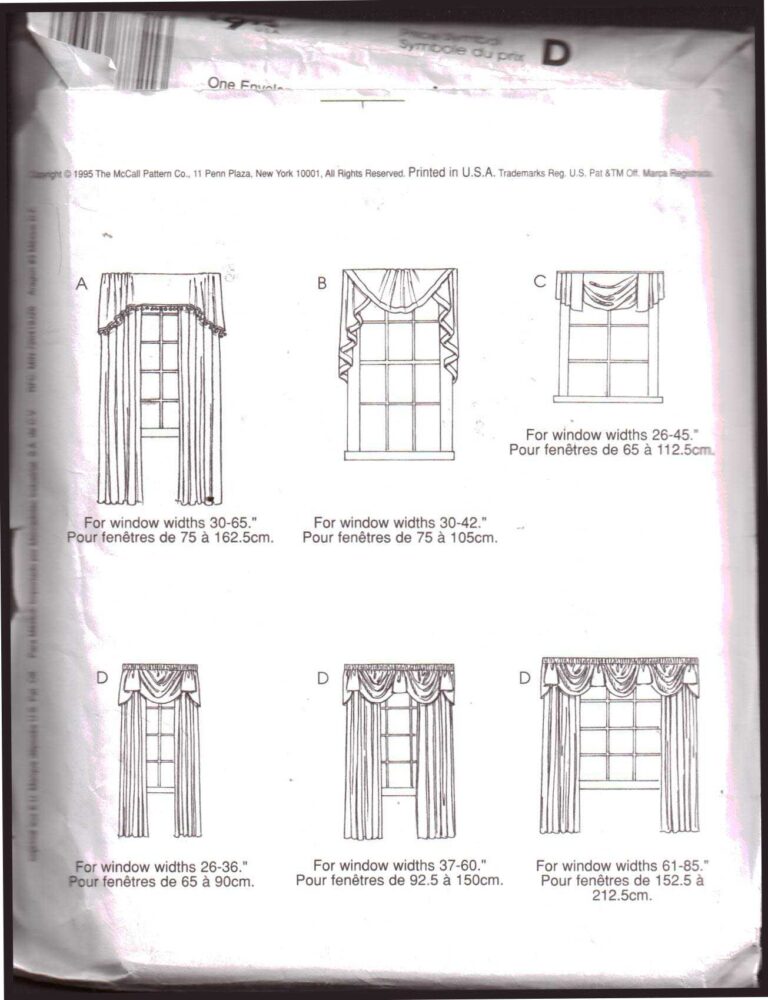 McCall's 8772 Window Treatments Size: One Uncut Sewing Pattern