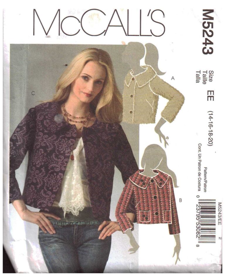 McCall's M5243 Jackets Size: EE 14-16-18-20 Uncut Sewing Pattern