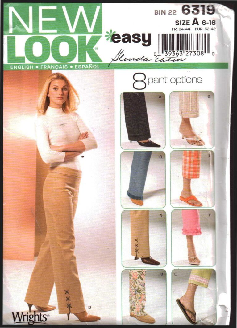 New Look 6319 Pants Size: A 6-16 Uncut Sewing Pattern