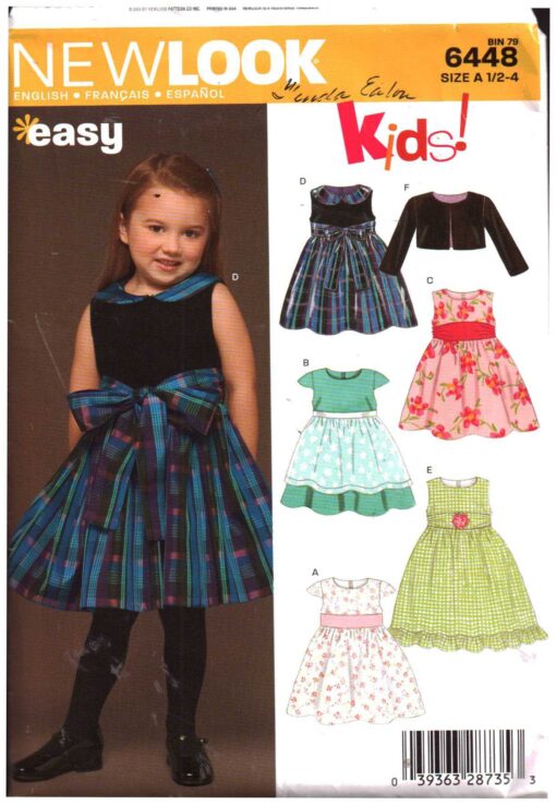 New Look 6448 Girl's Dress Size: A 0.5-4 Uncut Sewing Pattern