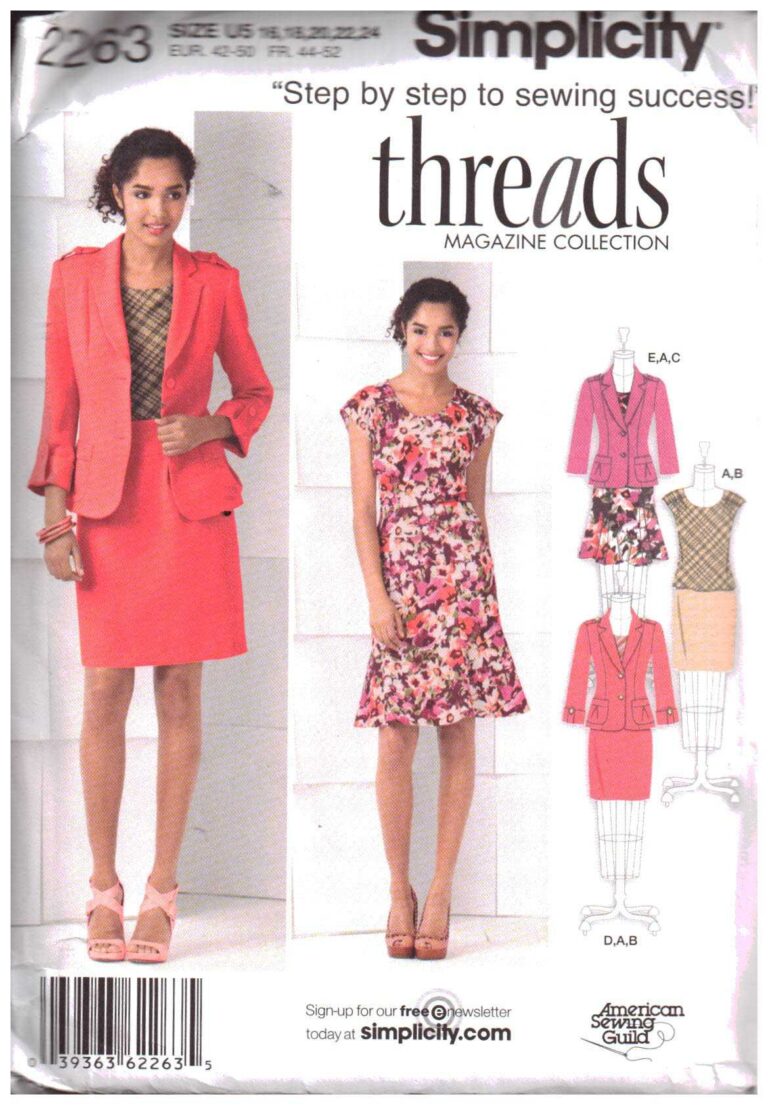 Simplicity 2263 Jacket, Top, Skirt Size: K5 8-10-12-14-16 Used Sewing ...