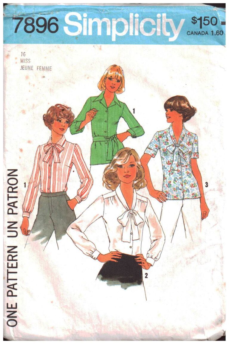 Simplicity 7896 Blouse Size: 16 Used Sewing Pattern