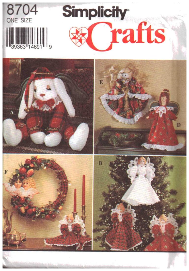 Simplicity 8704 Christmas Decor - Angel, Bunny, Wreath Size: One Uncut ...