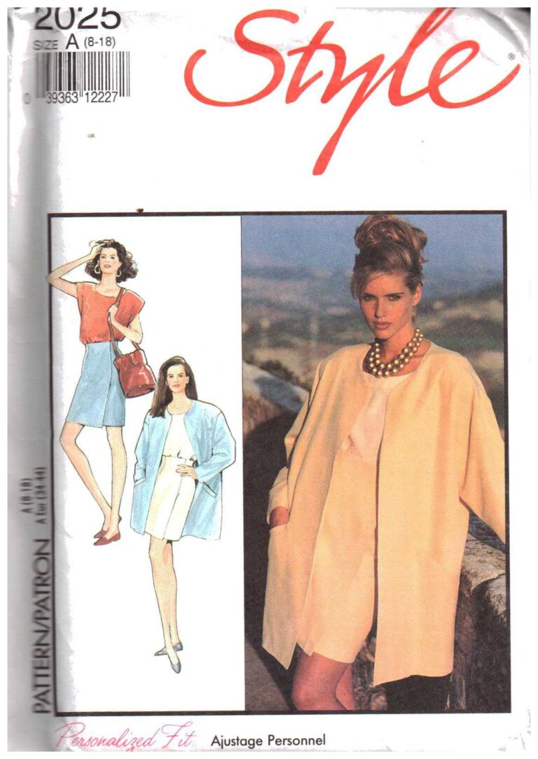 Style 2025 Jacket, Top, Skirt Size: A 8-18 Uncut Sewing Pattern