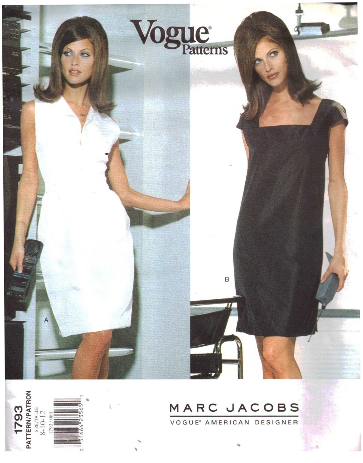 Vogue 1793 Dress by Marc Jacobs Size: 8-10-12 Uncut Sewing Pattern