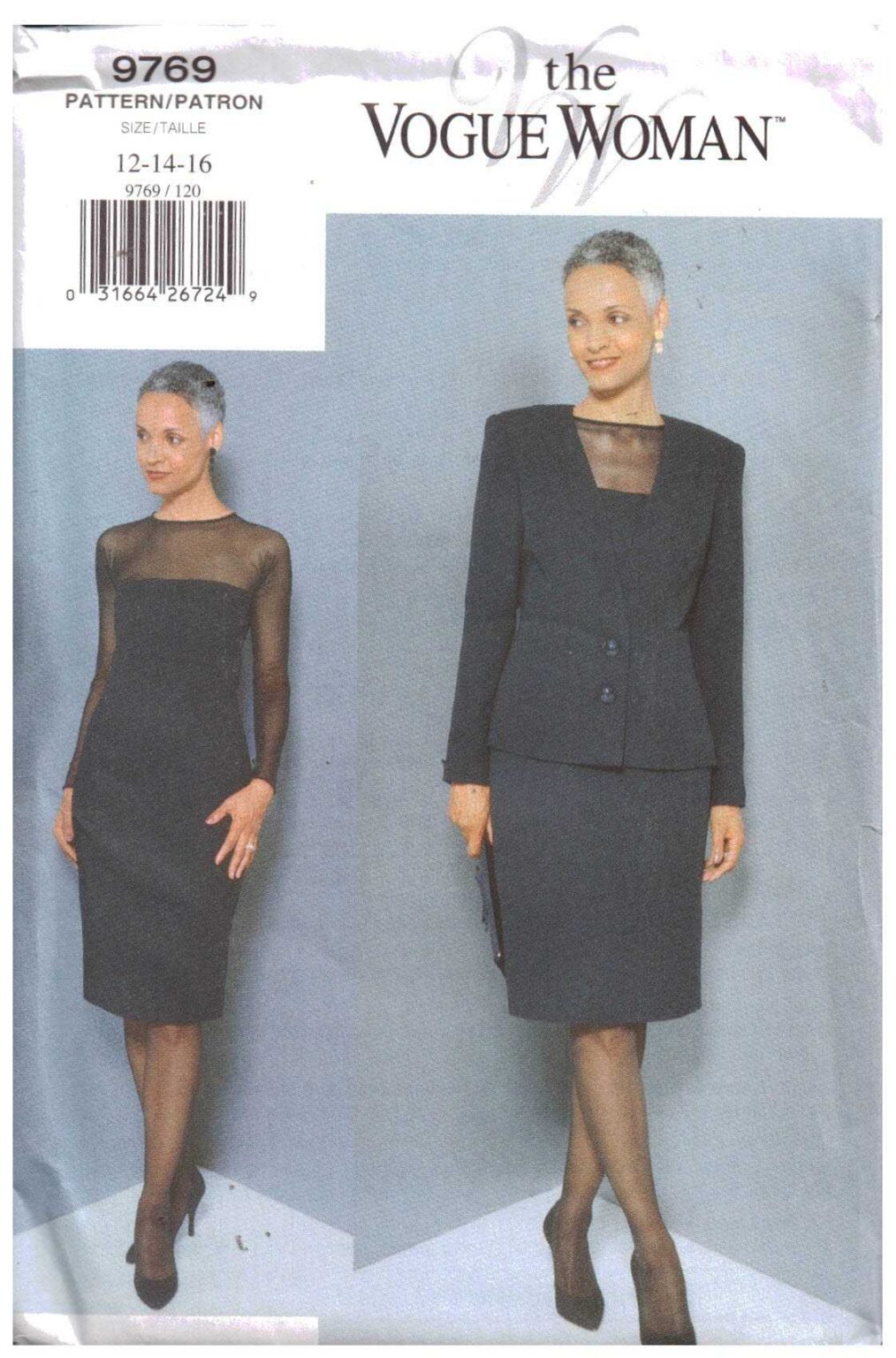 Vogue 9769 Dress, Jacket Size: 12-14-16 or 18-20-22 Uncut Sewing Pattern