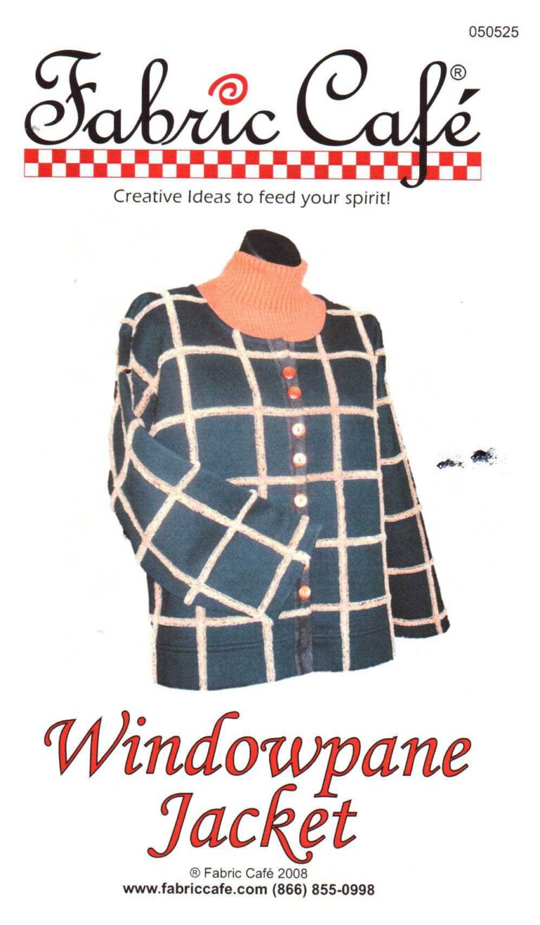 Fabric Cafe 050525 Windowpane Jacket Size: One Uncut Sewing Pattern