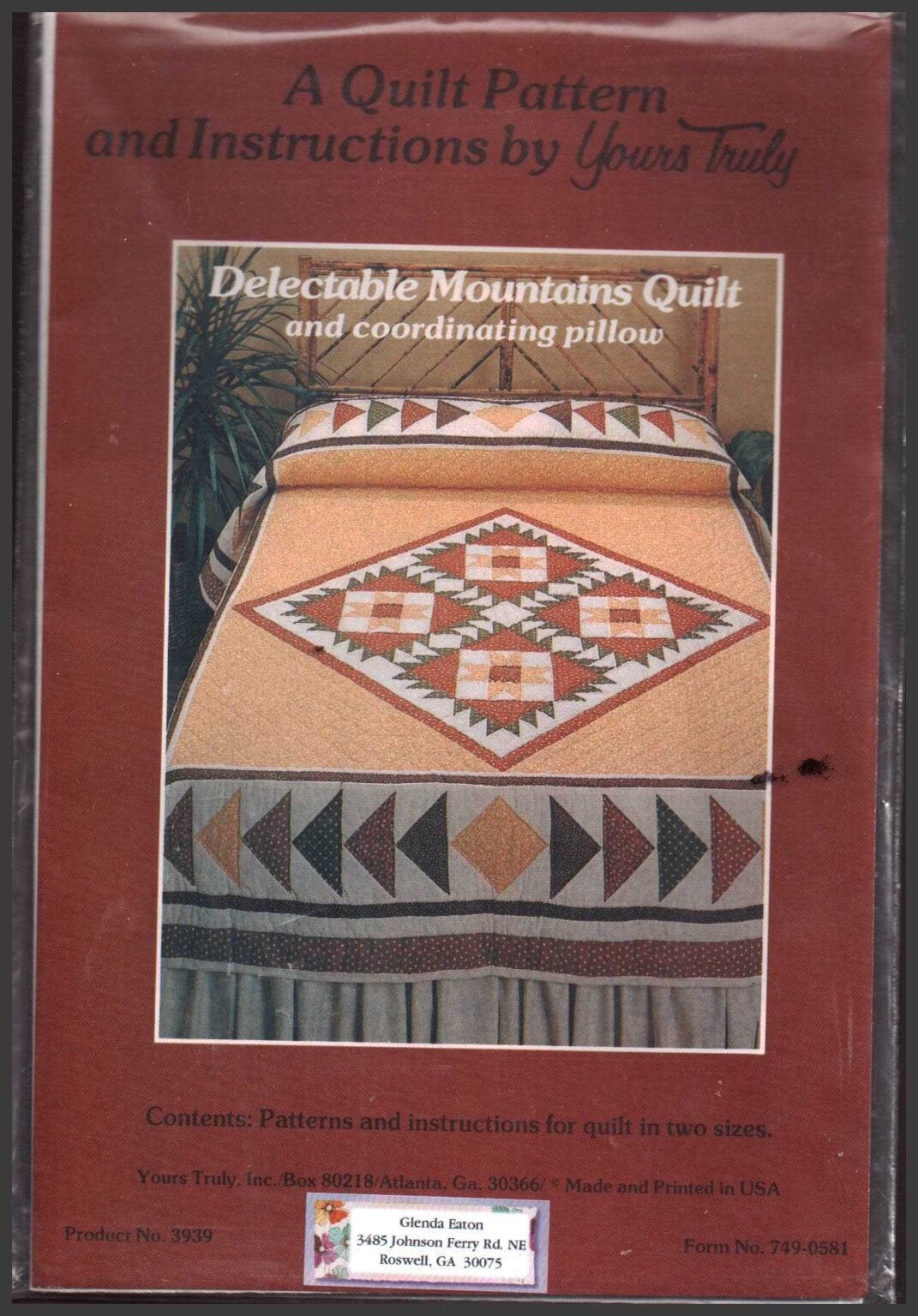 Yours Truly Inc Delectable Mountains Quilt Size: 84×101, 100×109″ Uncut ...