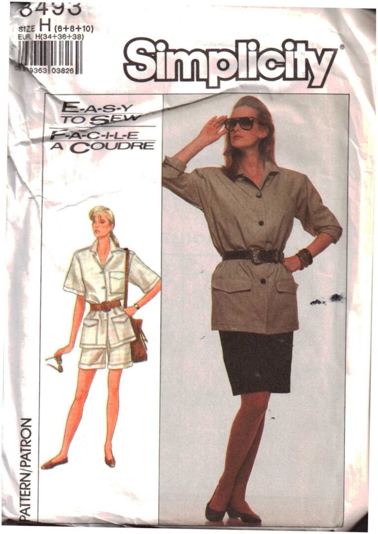 Simplicity 8493 Skirt, Shorts, Shirt Size: H 6-8-10 or N 10-12-14 Uncut ...