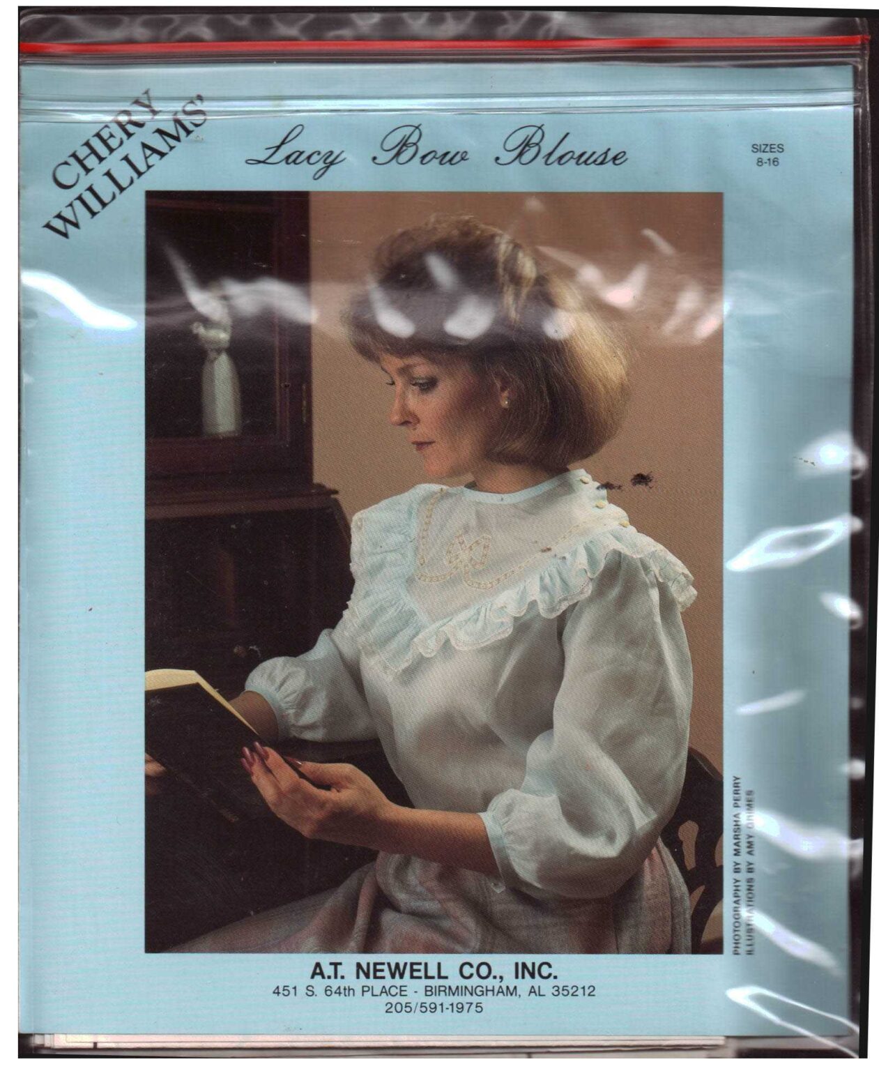 Chery Williams Lacy Bow Blouse Size: 8-16 Uncut Sewing Pattern
