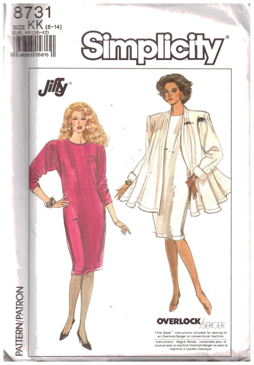 Simplicity 8731 Dress, Loose Fitting Jacket Size: KK 8-14 Uncut Sewing ...