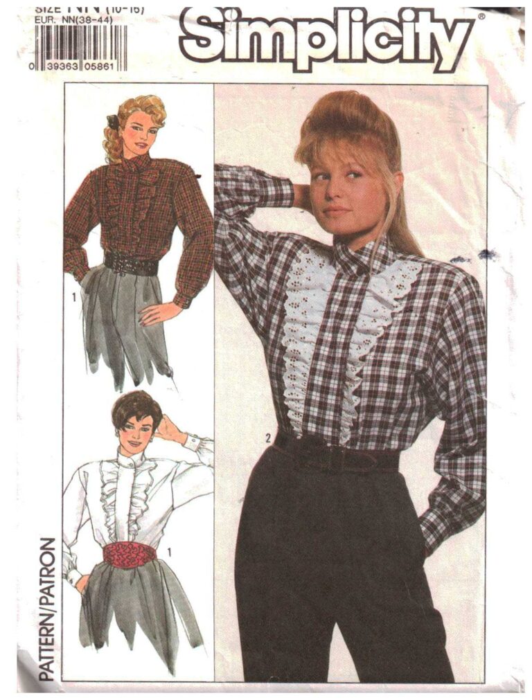 Simplicity 8742 Shirt Size: NN 10-18 Used Sewing Pattern