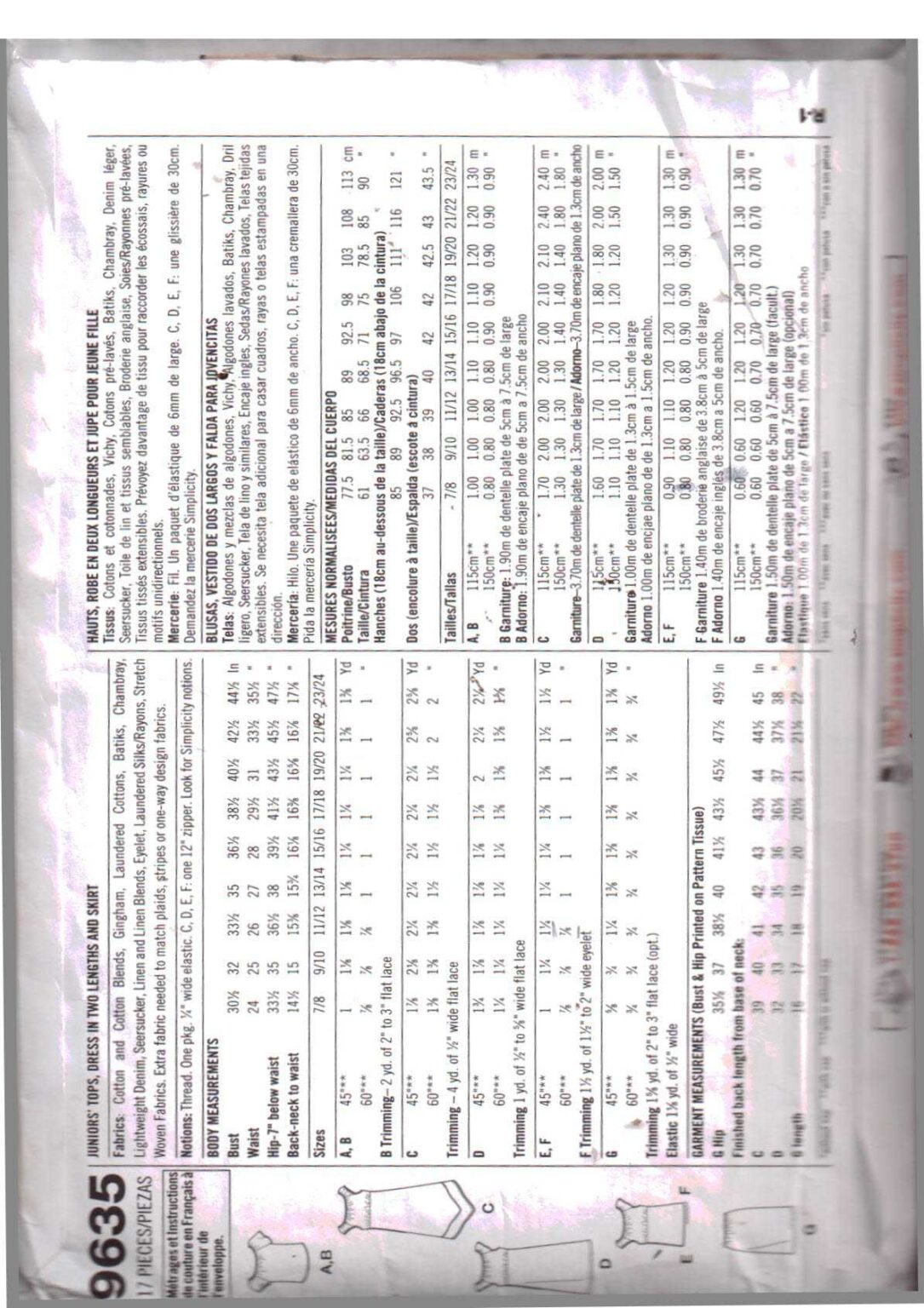 Simplicity 9927 Leggings, Skirt, Hood Top Size: A PT-XL Uncut Sewing ...