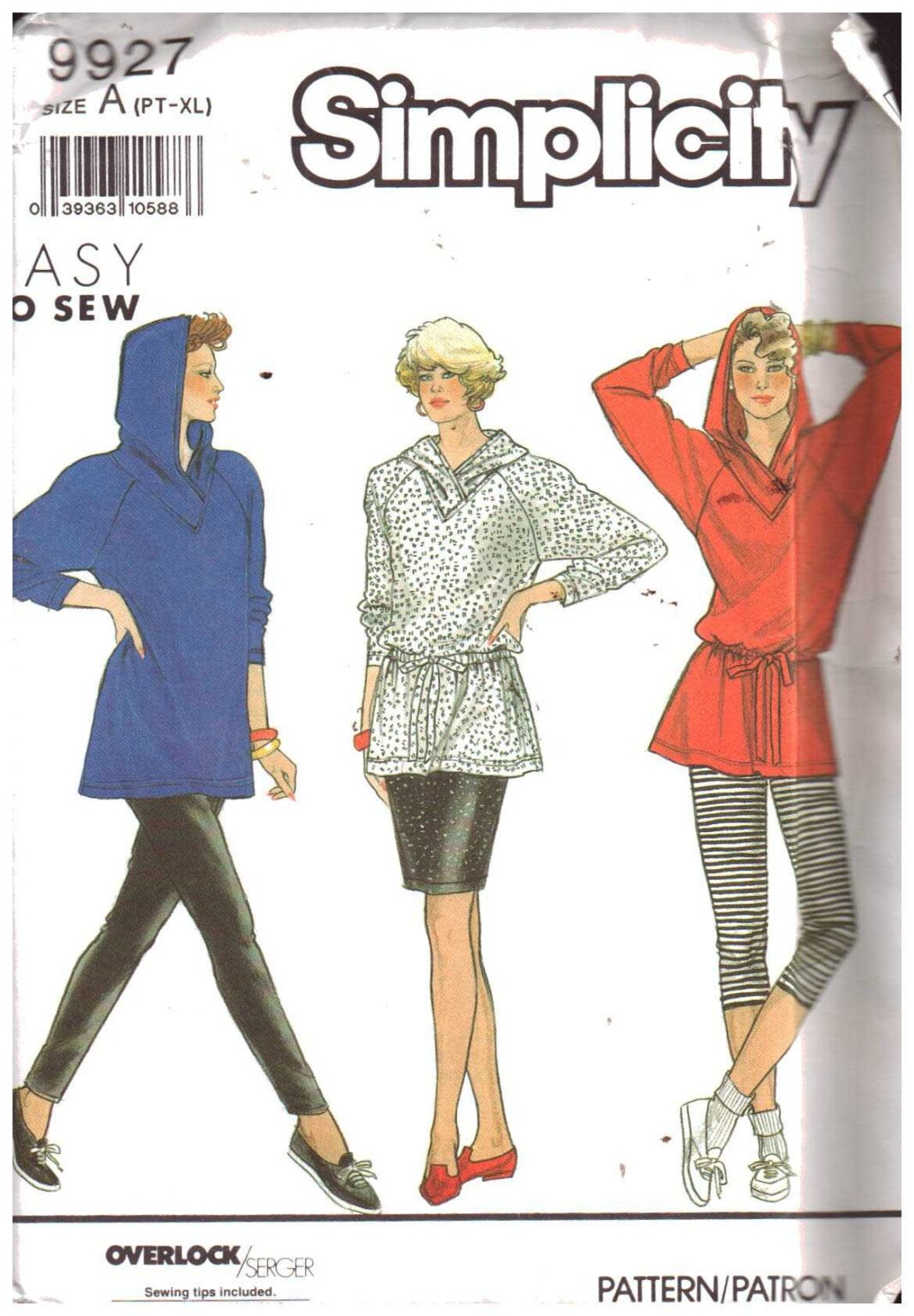 Simplicity 9927 Leggings, Skirt, Hood Top Size: A PT-XL Uncut Sewing ...