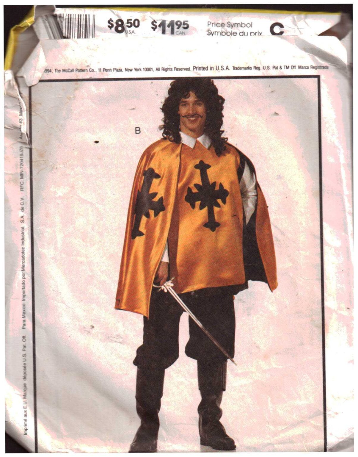 McCall's 7282 Childs Halloween Costume - Musketeer, Vampire, Skeleton ...