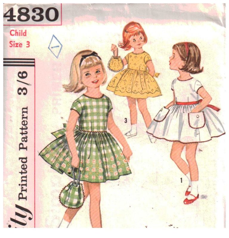 Simplicity 4830 Girl's Dress, Bag Size: 3 Uncut Sewing Pattern
