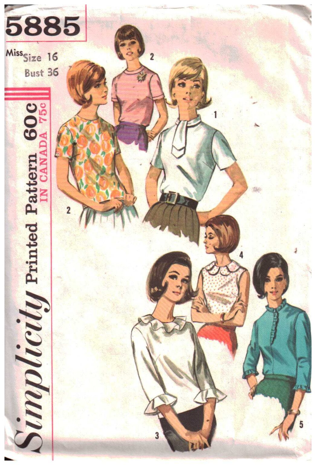 Simplicity 5885 Blouses Size: 16 Uncut Sewing Pattern