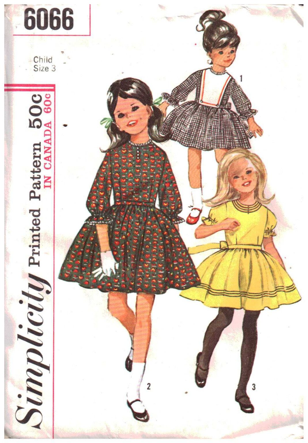 Simplicity 6066 Girl's Dress Size: 3 Uncut Sewing Pattern