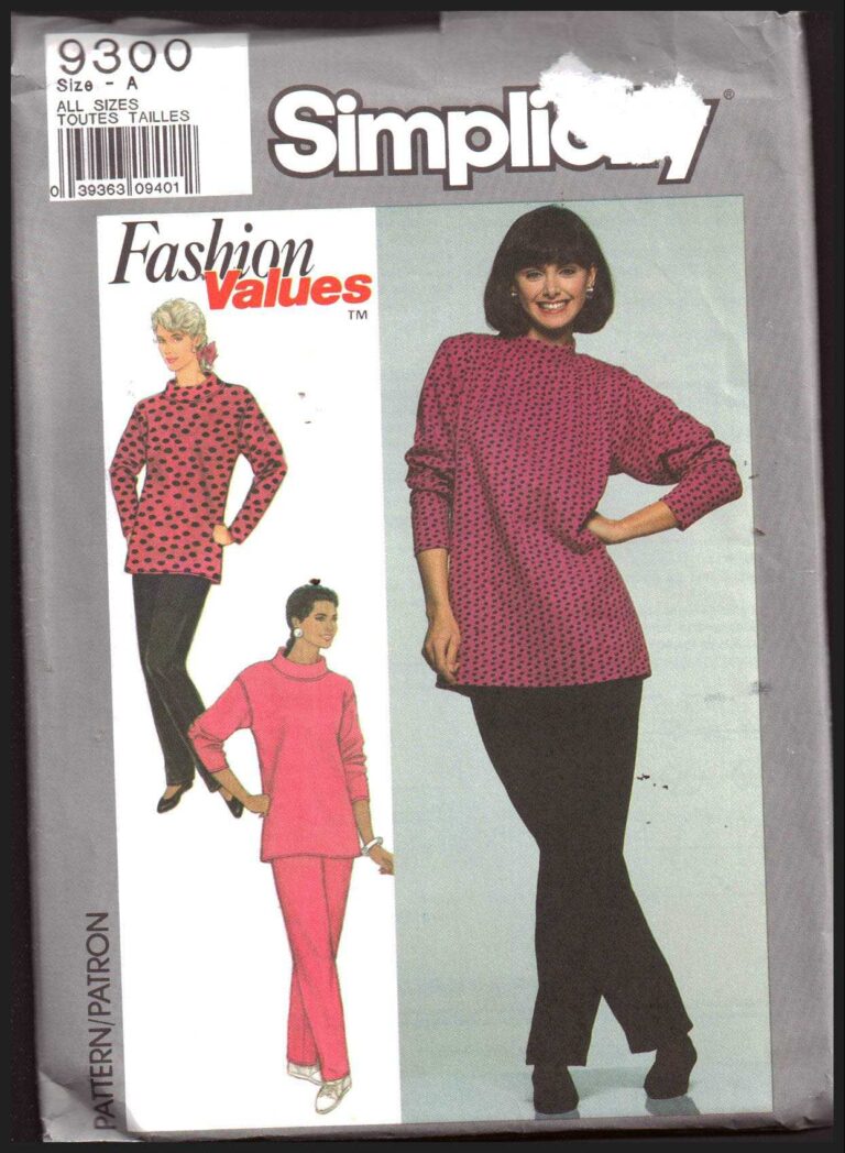 Simplicity 9300 Top, Pants Size: All Uncut Sewing Pattern