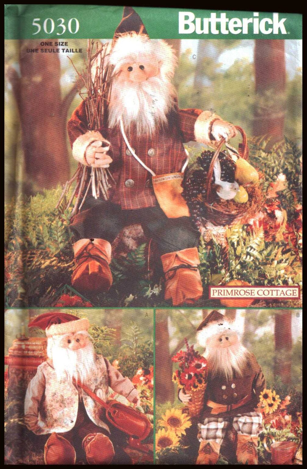 Butterick 5030 Decorative Wood Elves Size: 26" Uncut Sewing Pattern