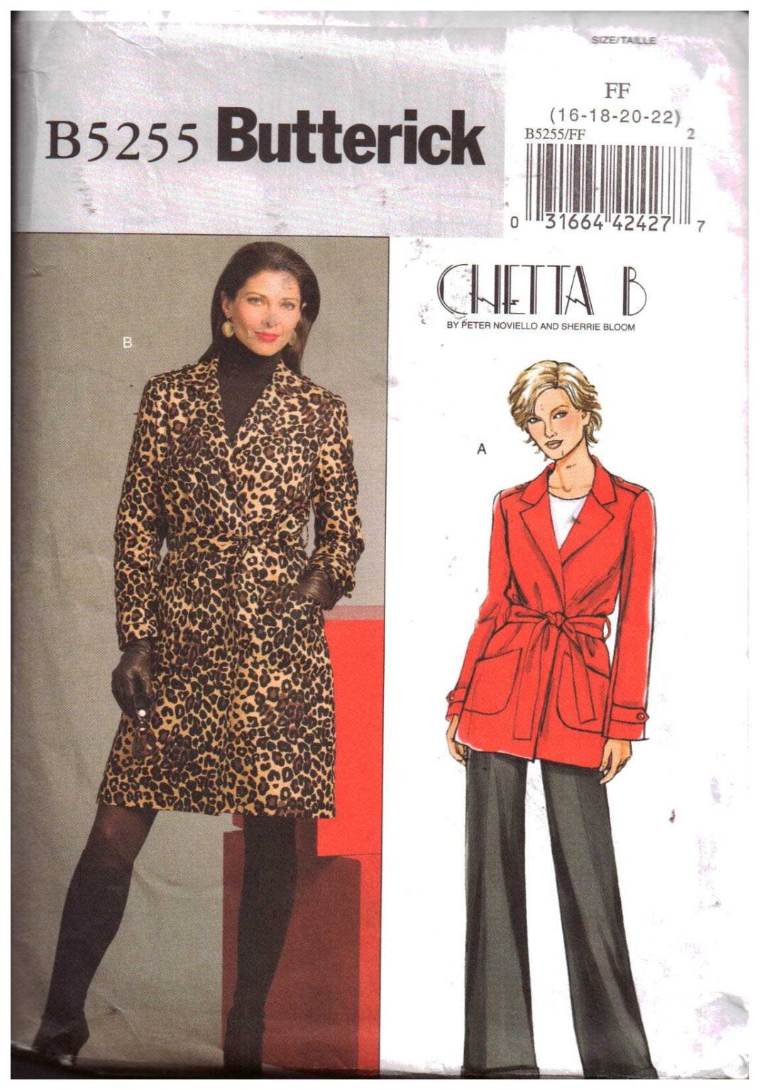 Butterick B5255 Coat by Peter Noviello, Sherrie Bloom Size: FF 16-18-20 ...