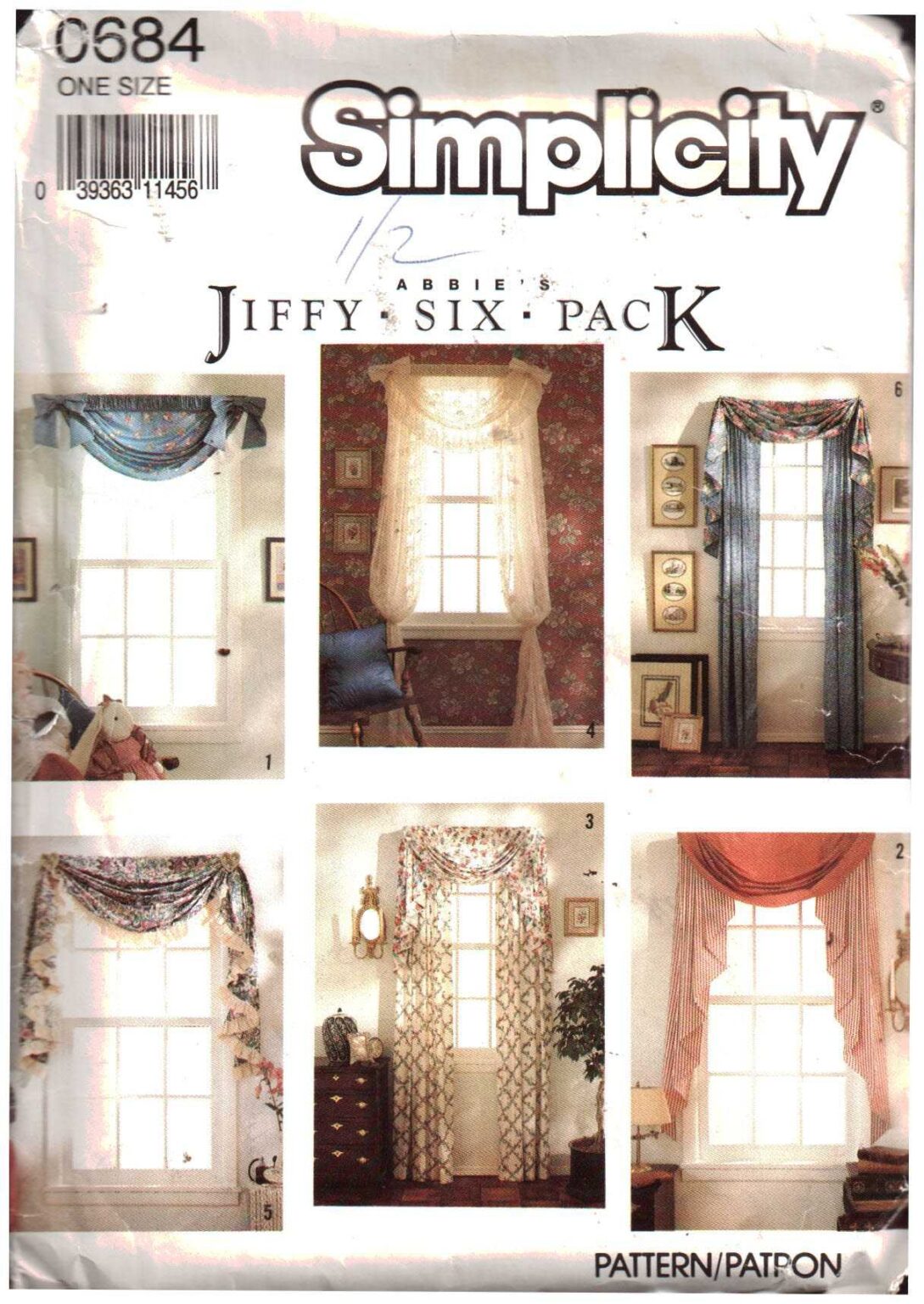 Simplicity 0684 Window Treatments Size: One Uncut Sewing Pattern