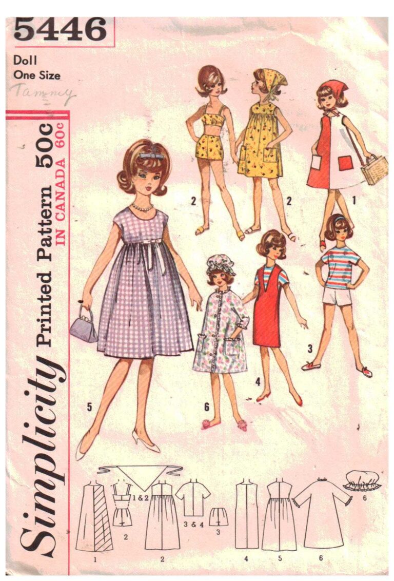 Simplicity 5446 Doll clothes Size: 12″ Used Sewing Pattern – Pattern-Walk