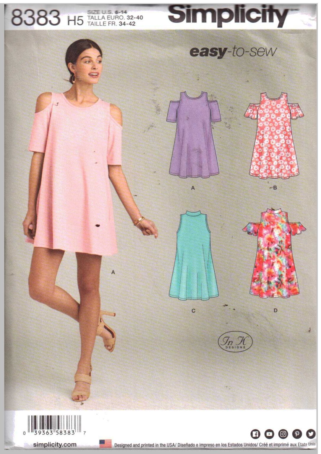 Simplicity 8383 Trapeze Dress Size: H5 6-14 or R5 14-22 Uncut Sewing ...