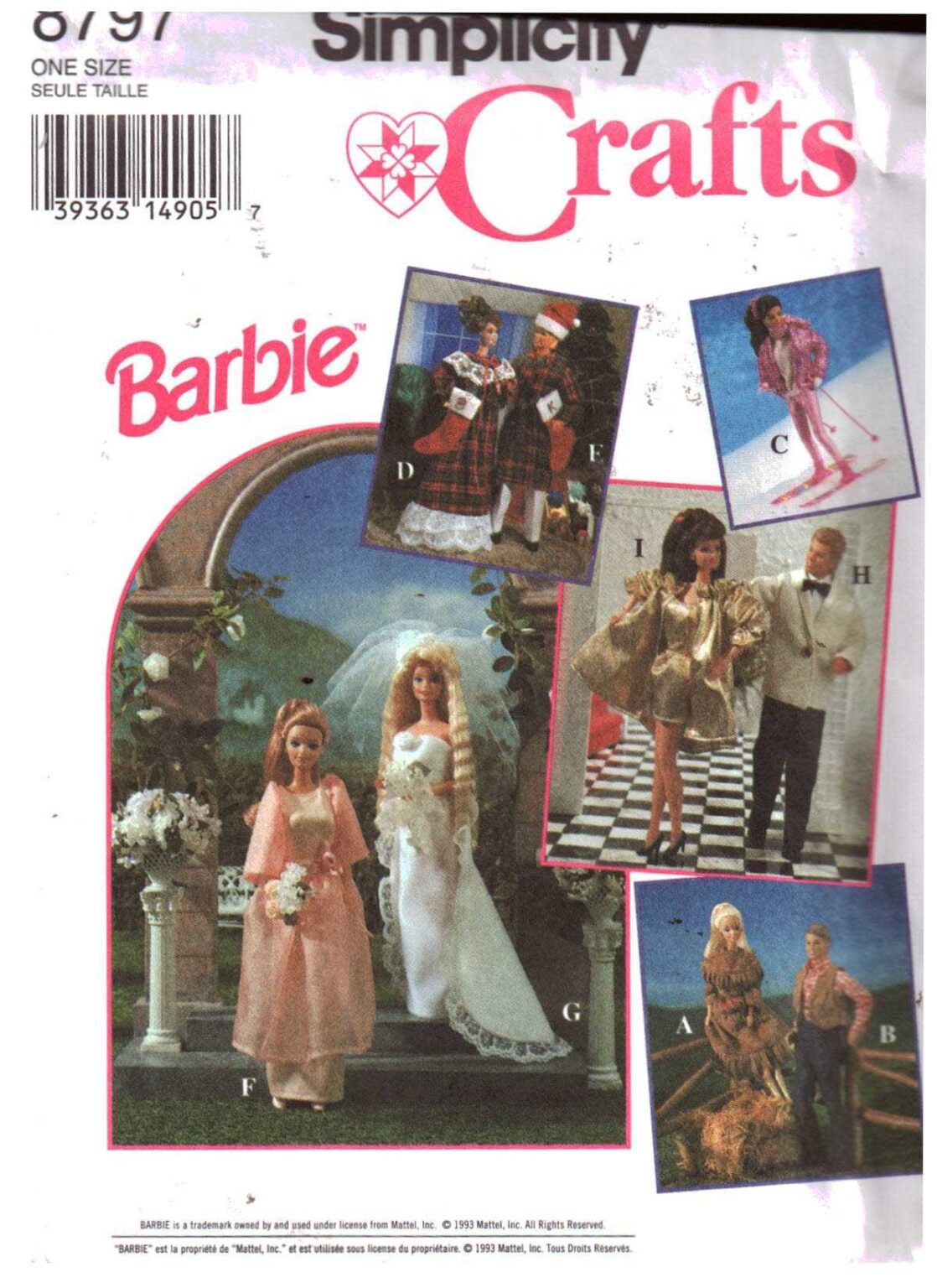 Simplicity 8797 Doll clothes Barbie Doll and Friends Size: 11.5" Uncut ...