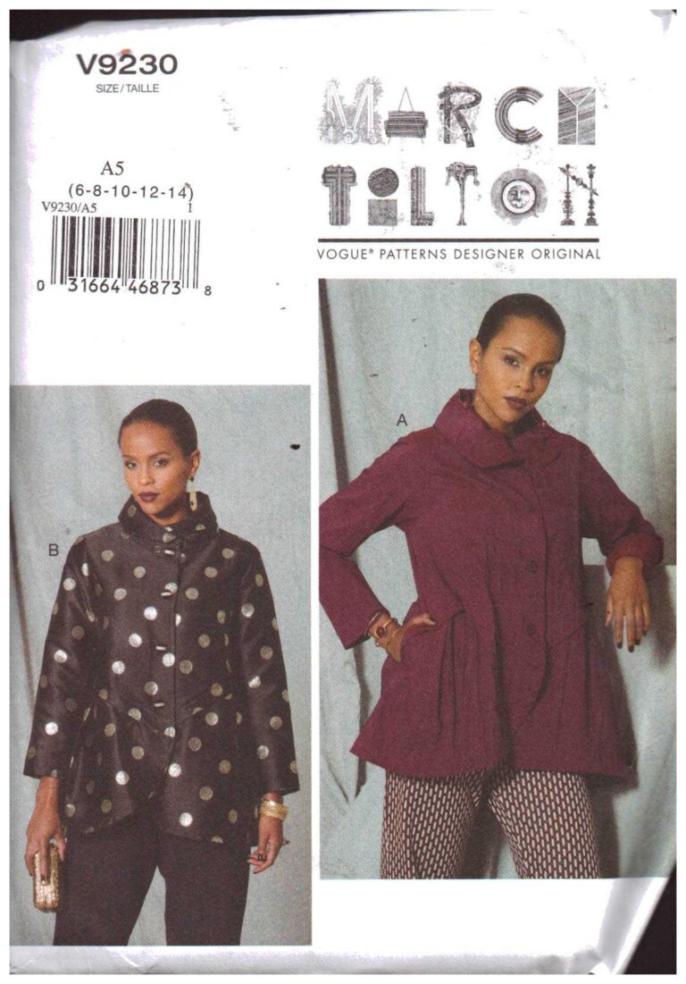 Vogue V9230 Jacket by March Tilton Size: A5 6-8-10-12-14 Uncut Sewing ...