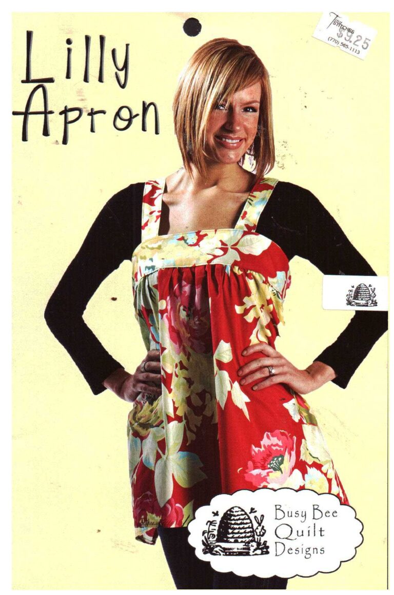 Busy Bee Quilt Design 05 Lilly Apron Size: One Uncut Sewing Pattern ...
